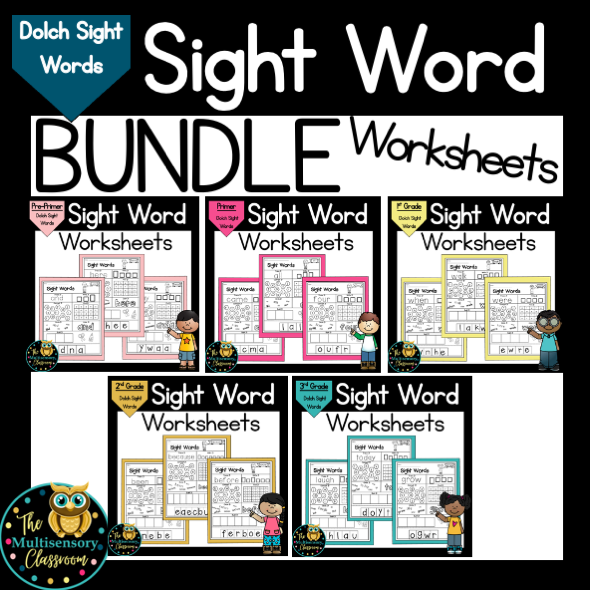 Dolch Sight Word Worksheets: Bundle - www.themultisensoryclassroom.com
