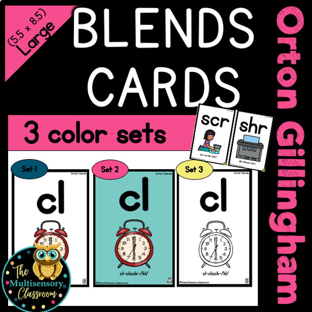Orton Gillingham Blends Cards (Large) - www.themultisensoryclassroom.com