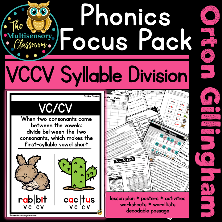 VC/CV Syllable Division (TMC Phonics Focus Pack- 2.4) - www ...