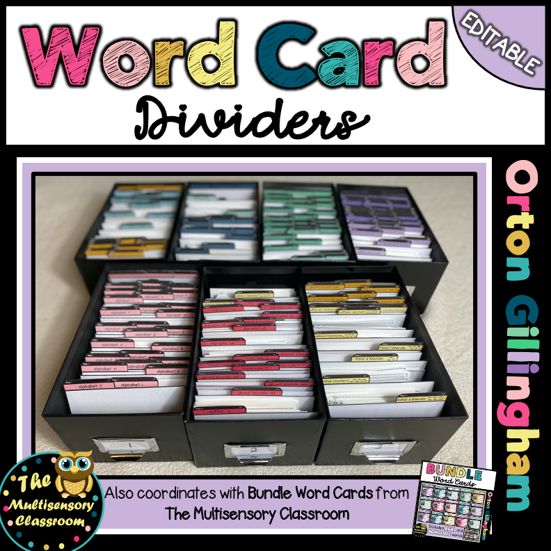 Bonus- Orton Gillingham Word Card Dividers - www ...
