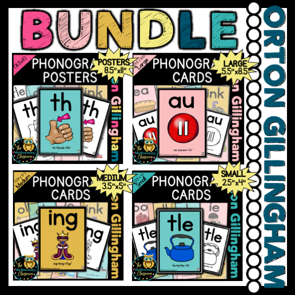 Orton Gillingham Phonogram Cards: Bundle - www.themultisensoryclassroom.com