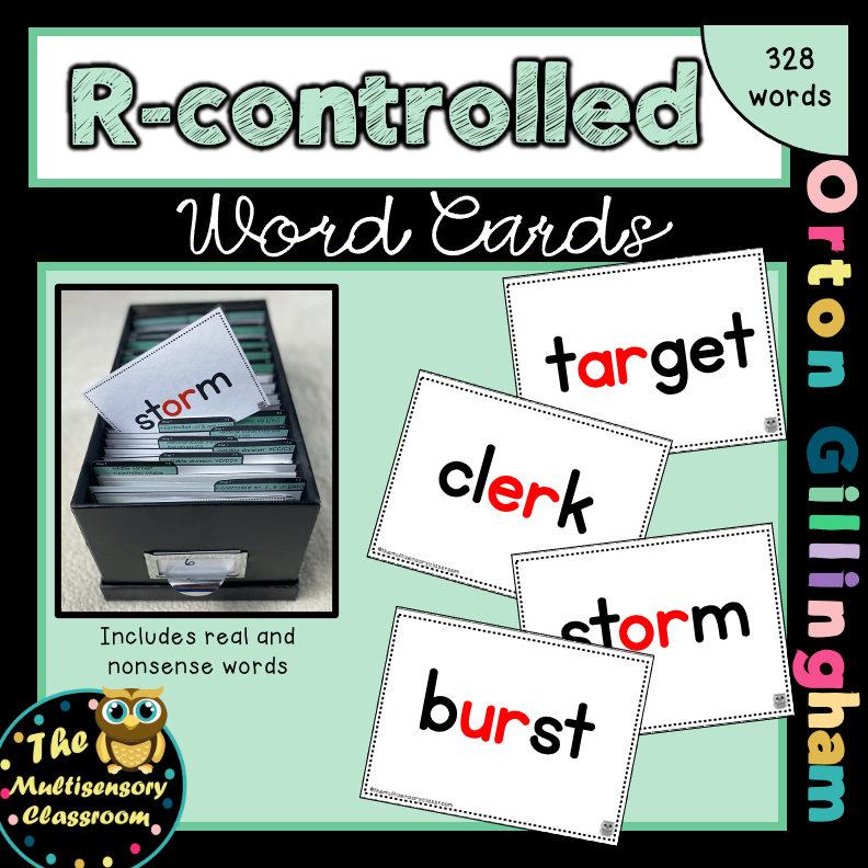 Orton Gillingham Word Cards: R-controlled - www ...