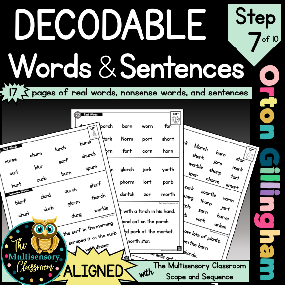 Aligned Decodable Word Lists and Sentences (Orton Gillingham Step 7 ...