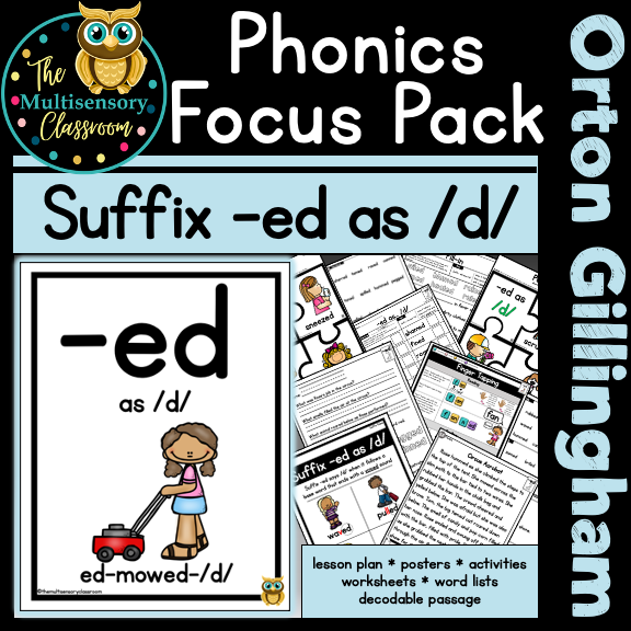 Suffix -ed as /d/ (TMC Phonics Focus Pack- 5.6) - www ...