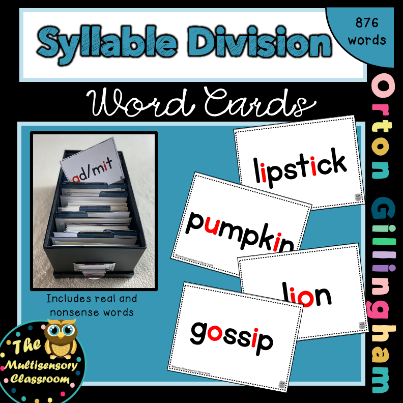 Orton Gillingham Word Cards: Syllable Division - www ...